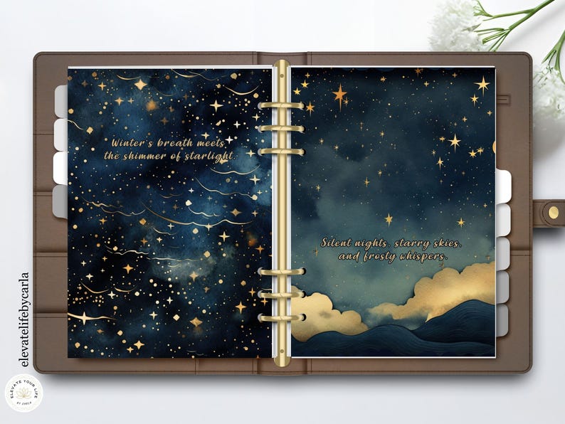 Planner Dashboard Printable | Starry Night Planner Accessories ...