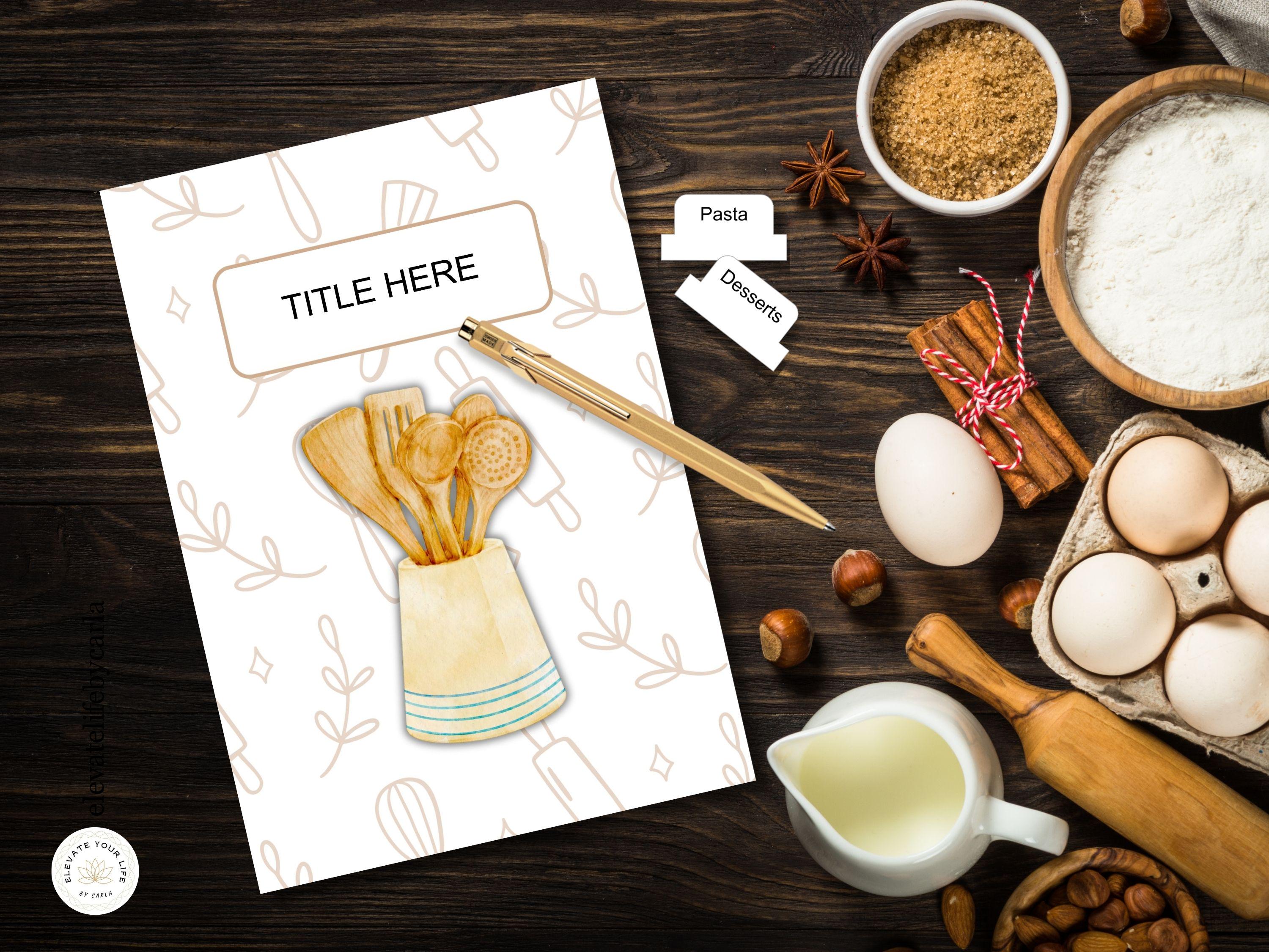 Kitchen Folder Organizer Printable - Custom Cookbook Dividers KIT ...