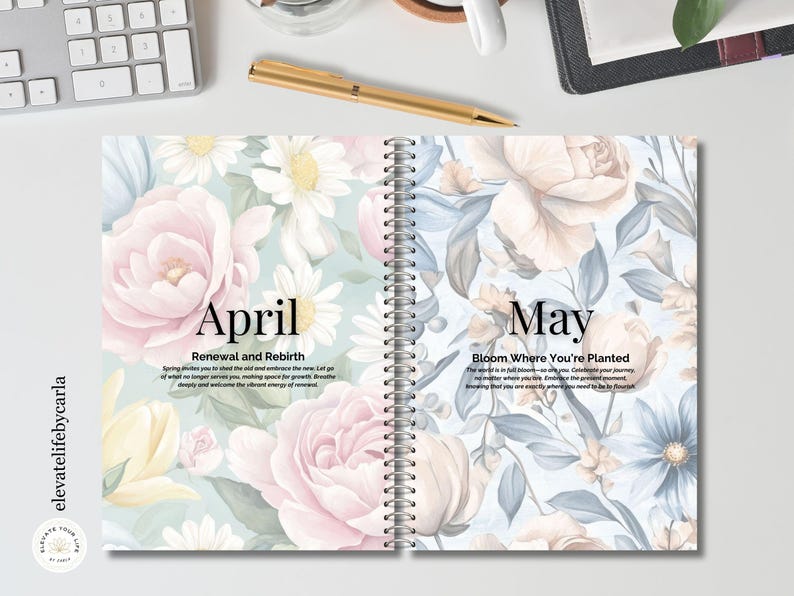 Floral Monthly Planner Dividers – Printable Dashboard Set PDF | A4, A5 ...