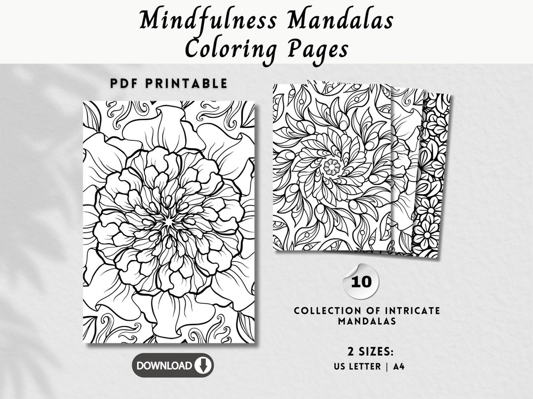 Mandala Coloring Pages Mindfulness Coloring Book Adult Coloring for ...