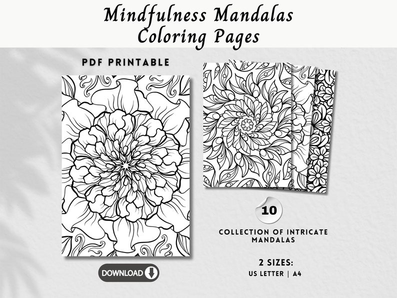 Mandala Coloring Pages Mindfulness Coloring Book Adult Coloring for ...