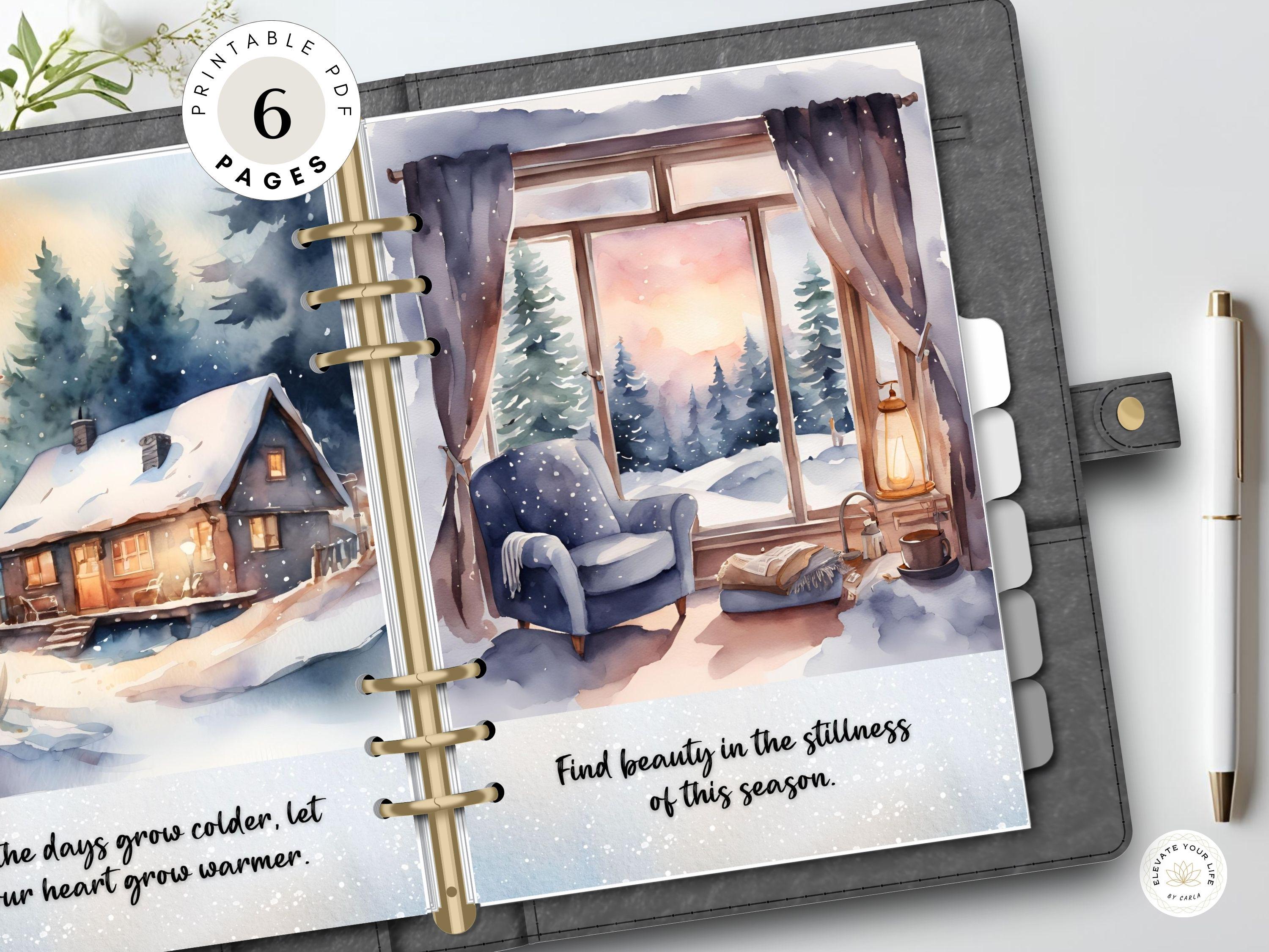 Watercolor Winter Planner Dashboard Printable | Cozy Journal Dividers ...