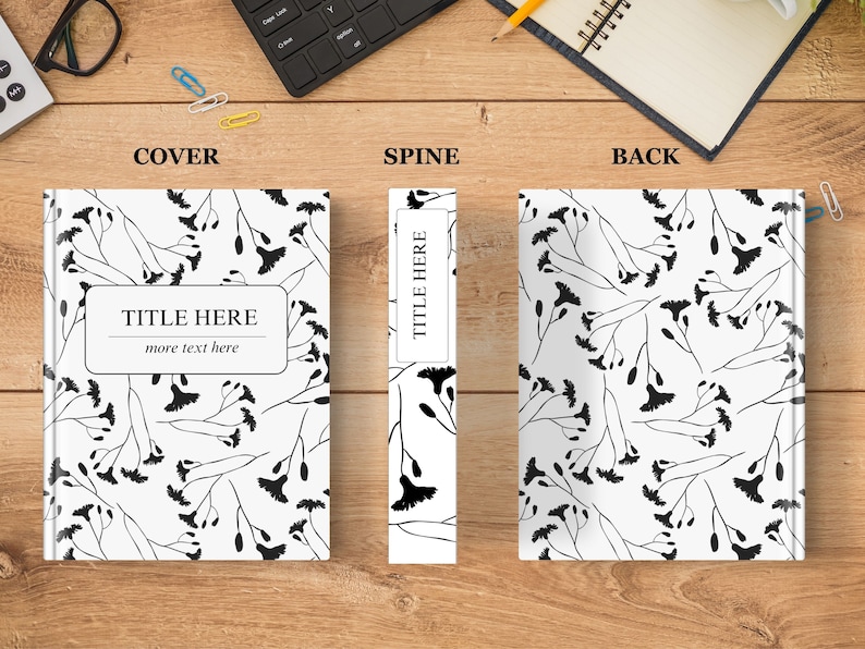 Binder Covers & Spines Set: Black and White Organizer for Home, Office ...