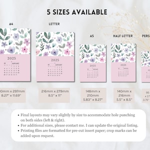 2025 Boho Floral Calendar Printable - Monthly Calendar 2025 - Botanical ...