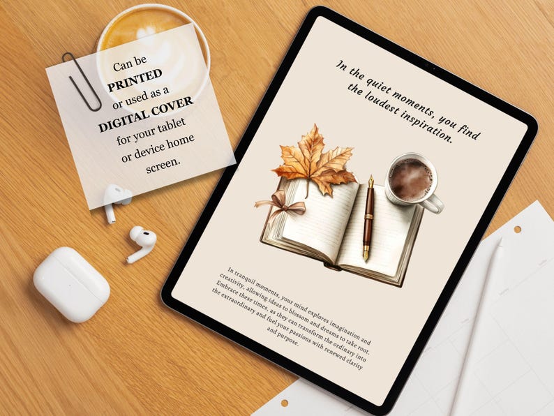Bookish Planner Dashboard Printable, Cute Fall Journal Dividers With ...