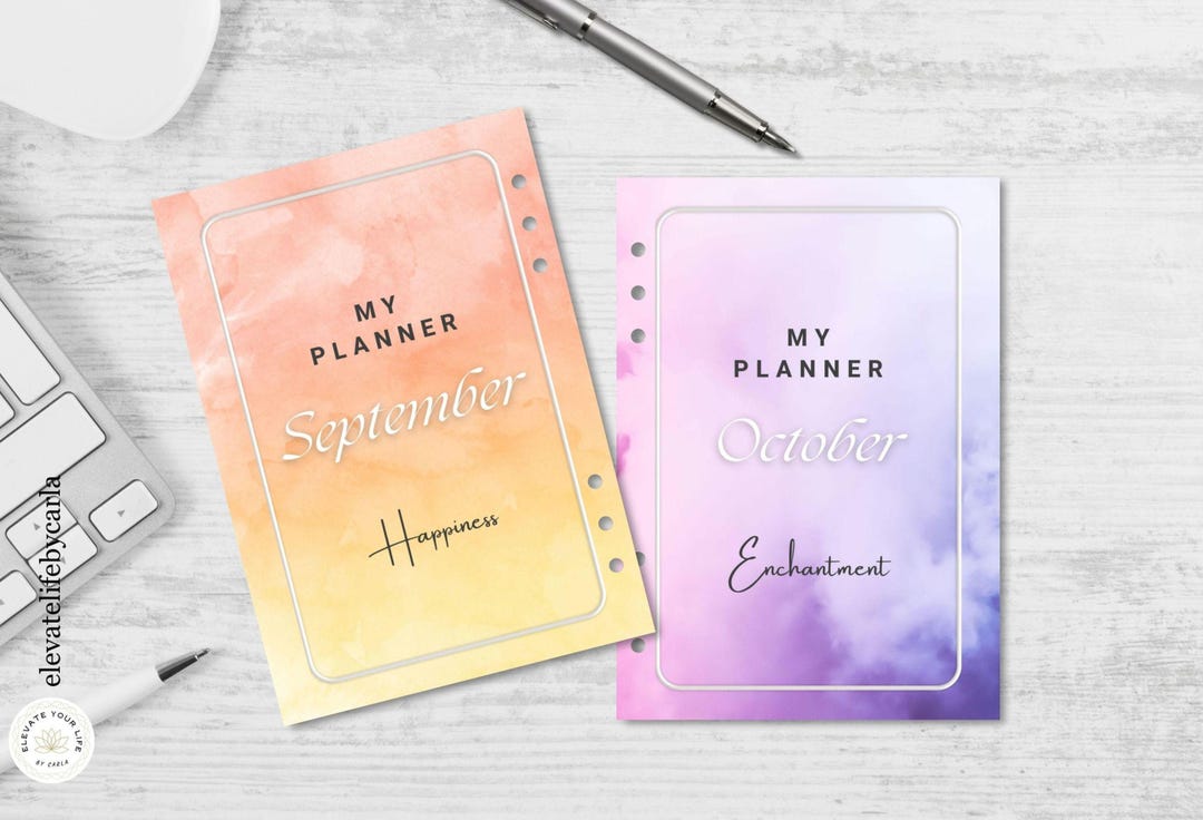 Colorful Watercolor Planner Inserts & Dividers | Printable Monthly ...