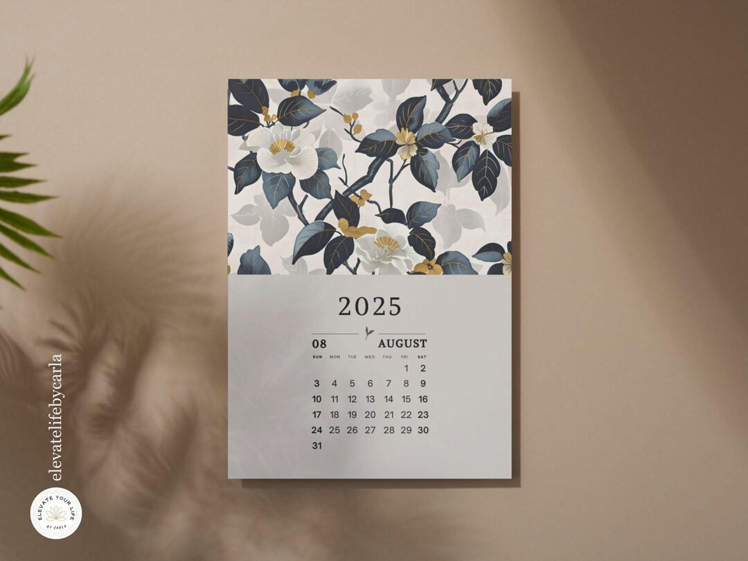 2025 Art Deco Floral Calendar Printable - Vintage Botanical Planner ...