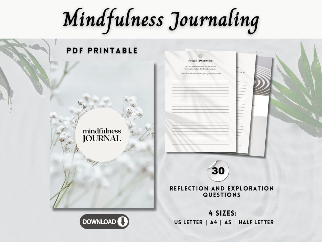 Daily Mindfulness Journal Printable Gratitude Journal Prompts Self ...