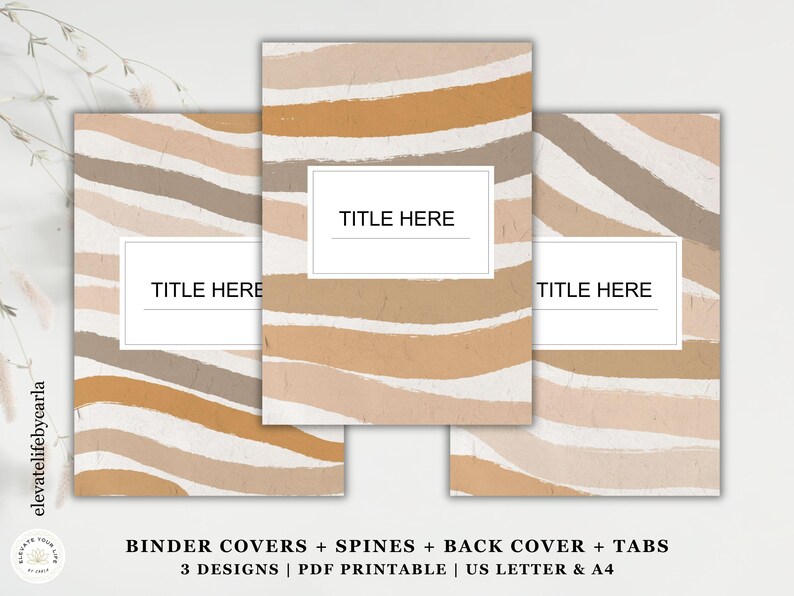Personalized Boho Binder Kit - Printable Dividers: Cover, Spine & Tabs ...