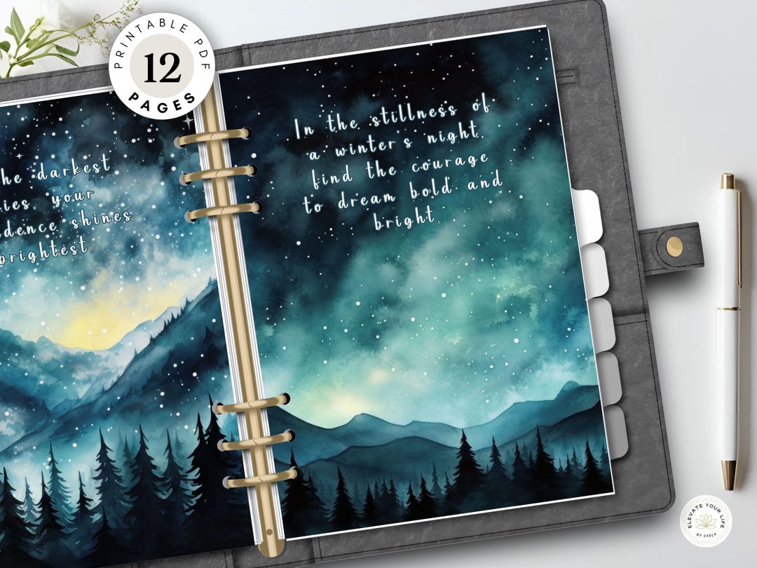 Watercolor Celestial Planner Dashboard - Printable Dividers & Cover ...