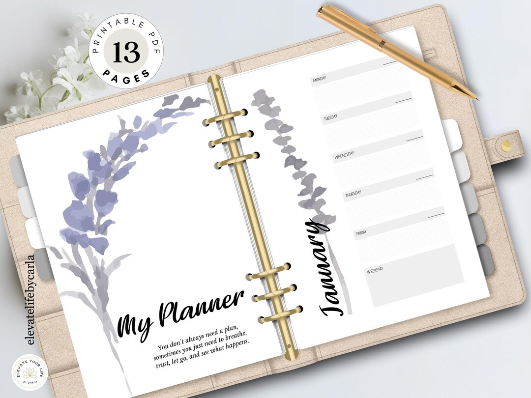 Weekly Planner Inserts Printable - Undated Monthly Dashboard With Week ...
