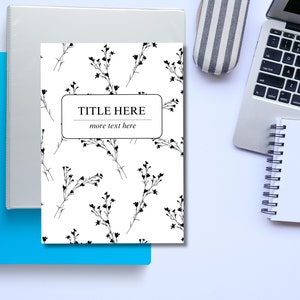 3 Editable Black & White Floral Binder Cover Printable for School and ...