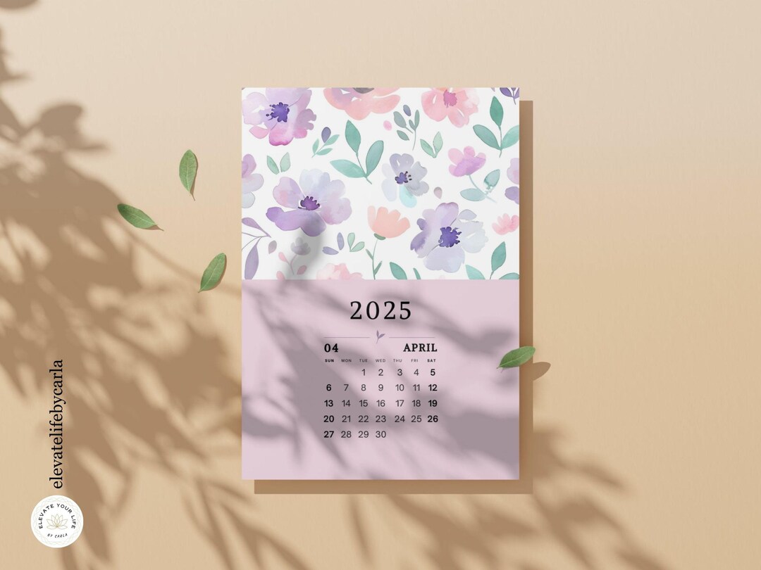 2025 Boho Floral Calendar Printable - Monthly Calendar 2025 - Botanical ...
