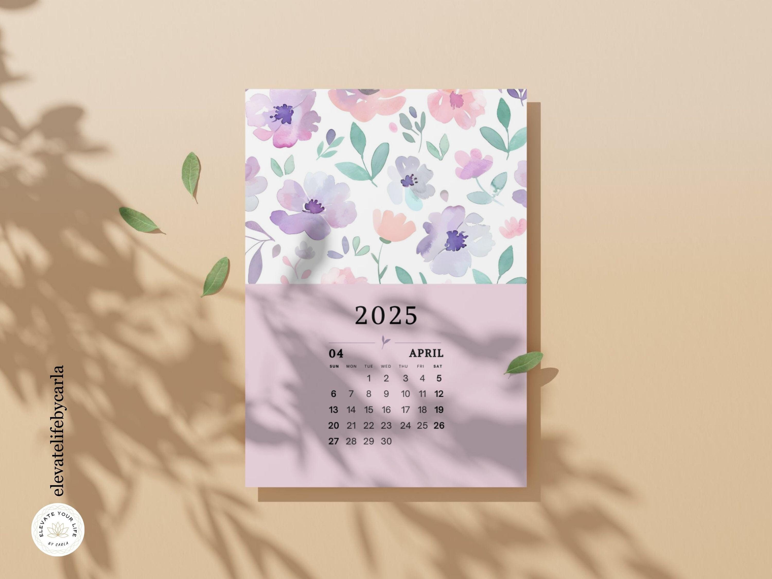 2025 Boho Floral Calendar Printable Monthly Calendar 2025 Botanical ...