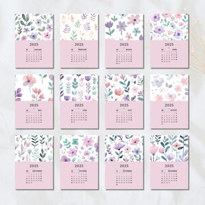 2025 Boho Floral Calendar Printable - Monthly Calendar 2025 - Botanical ...