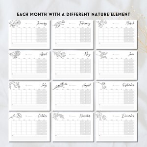 Monthly Planner Undated Printable for Desk and Wall Landscape Planner ...