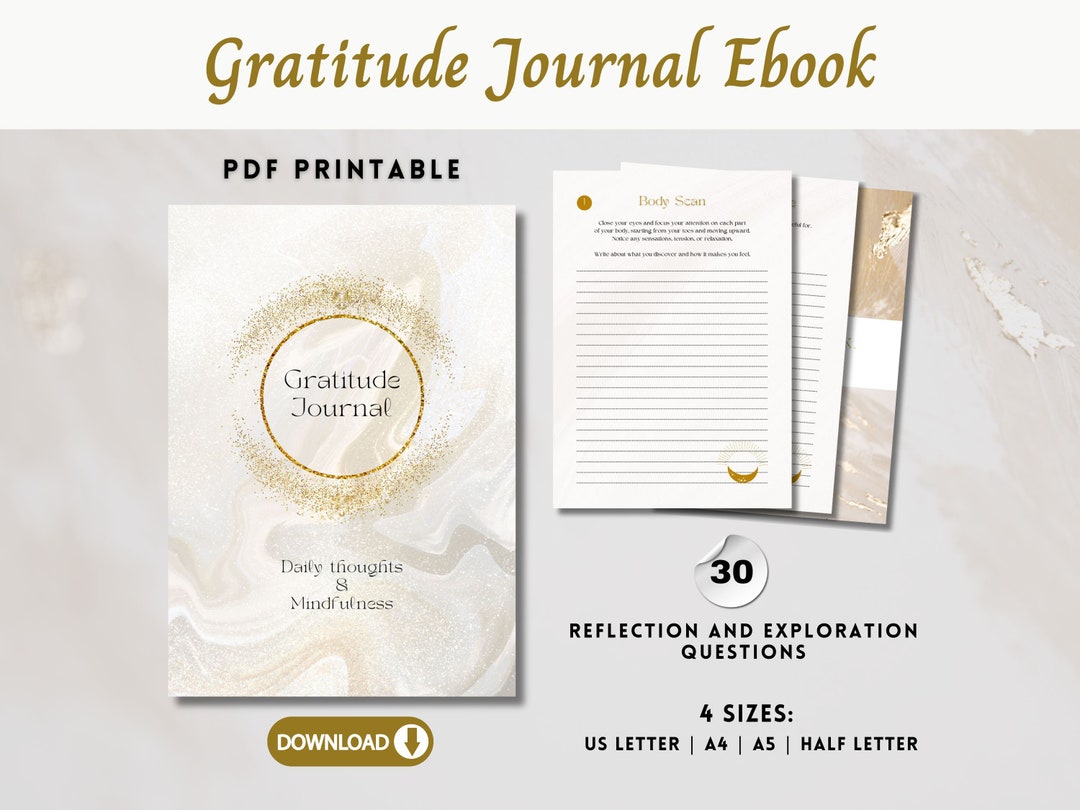 Daily Mindfulness Journal Printable Gratitude Journal Prompts Self ...