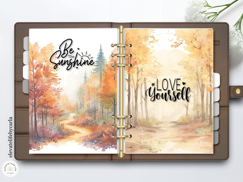 Cozy Forest Planner Dashboard Printable, Autumn Journal Dividers ...