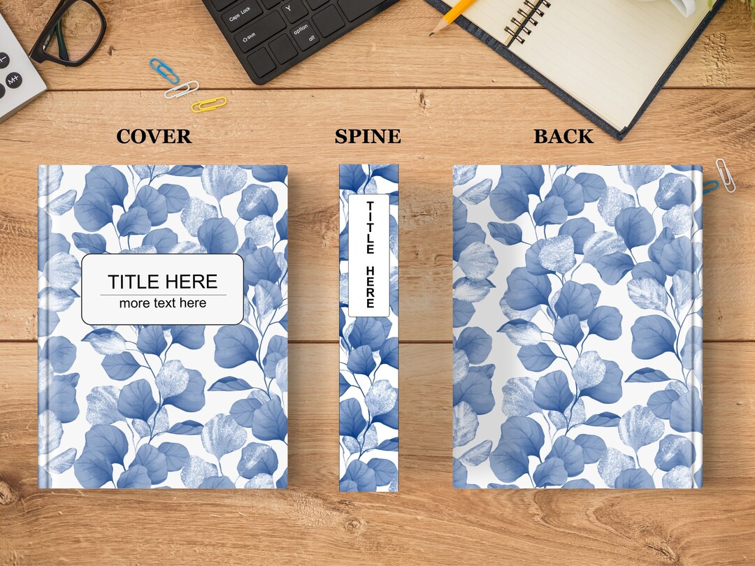 Blue Floral Binder Cover Printable - 3 DESIGNS BUNDLE - Personalized ...