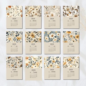 2025 Vintage Floral Calendar Printable Monthly Calendar 2025 Botanical ...