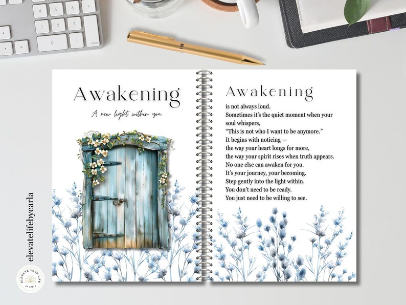 Awakening Journal Dashboard Printable Set: Motivational Quote Planner ...