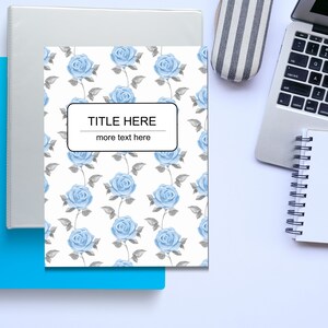 3 Blue Floral Binder Cover Printable for School and Office Organization ...