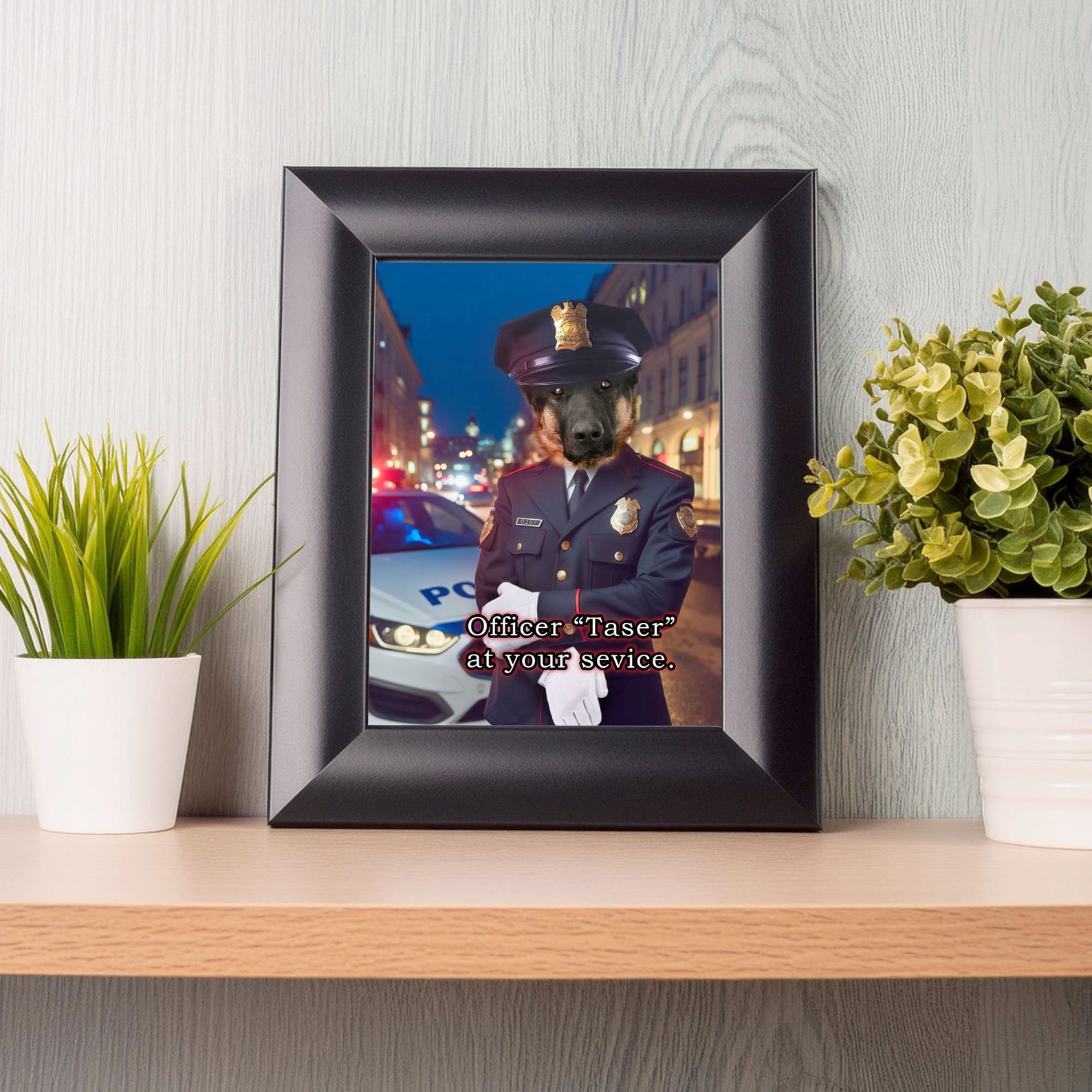 Dog as a Cop Custom Pet Portrait, Uniformed Policeman German Shepherd ...