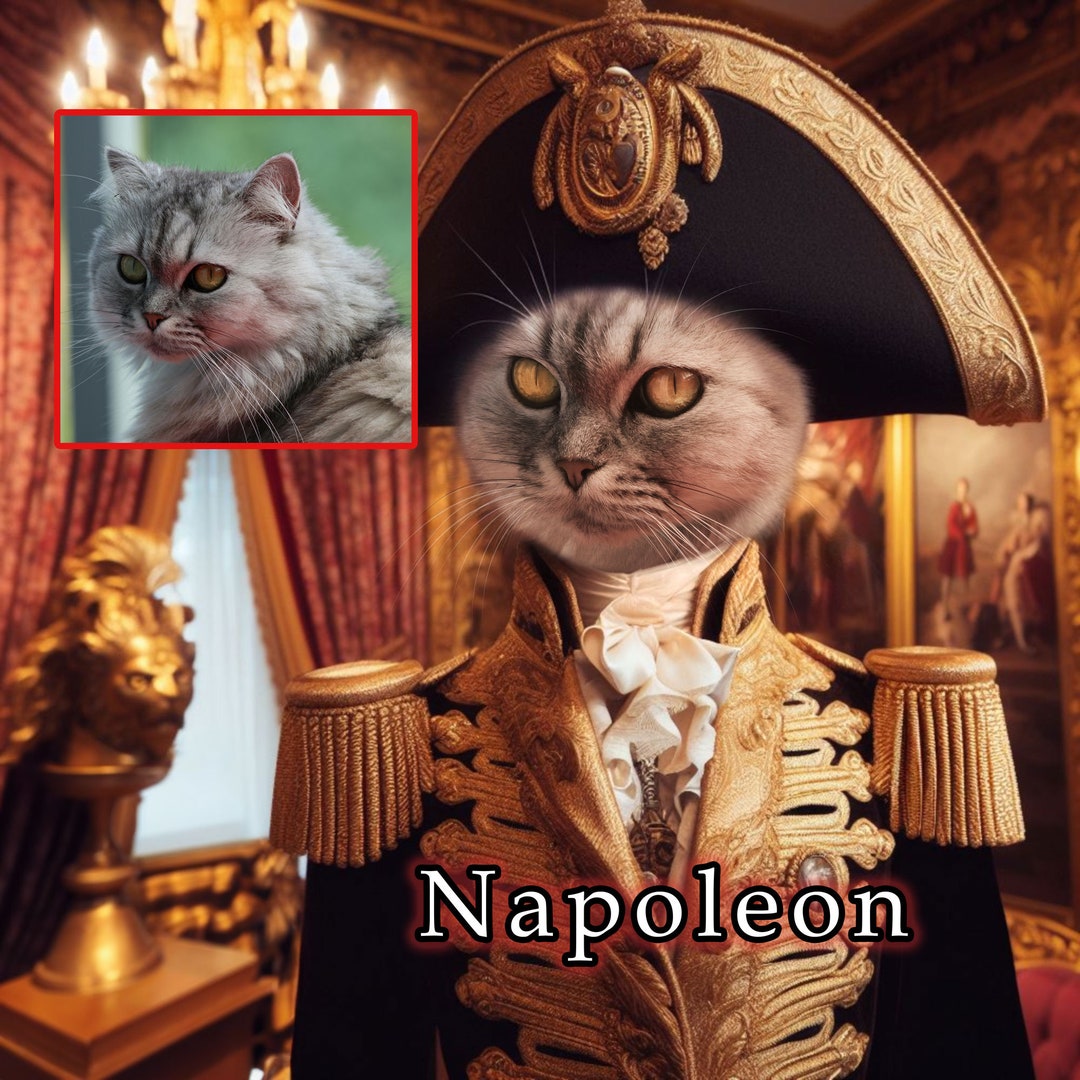 Custom Regal Napoleon the Cat Personalized Royal Pet Portrait From ...