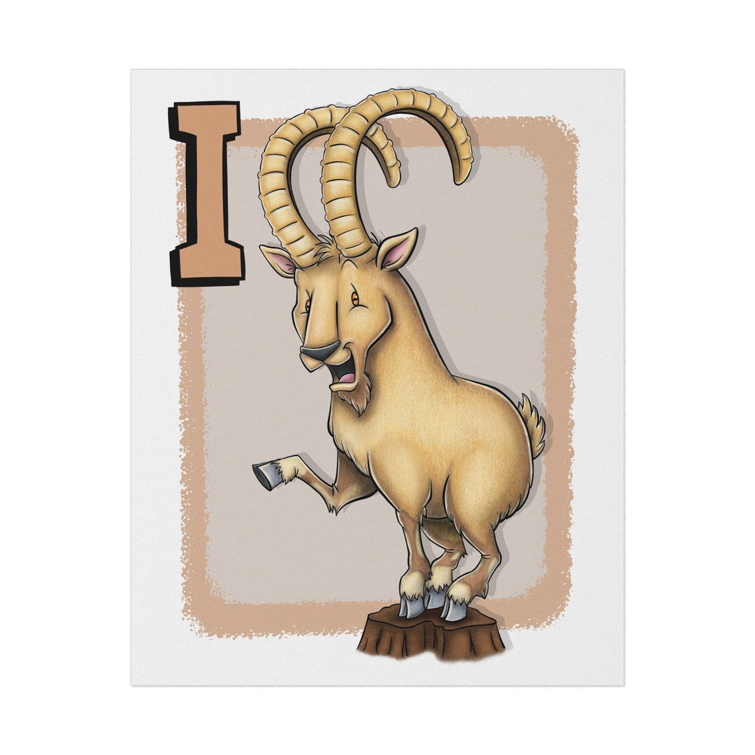 I is for Ibex print/almond - Etsy