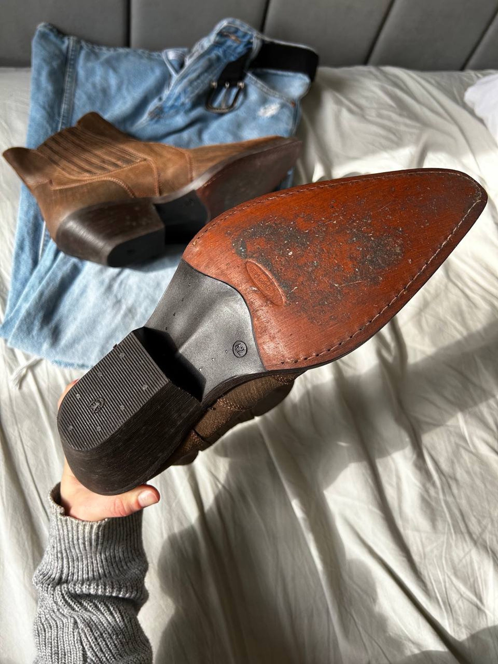 Vintage Vero Cuoio Bata UK 7.5 US 8.5 EU 42 Nubuk Combat Cowboy Biker ...