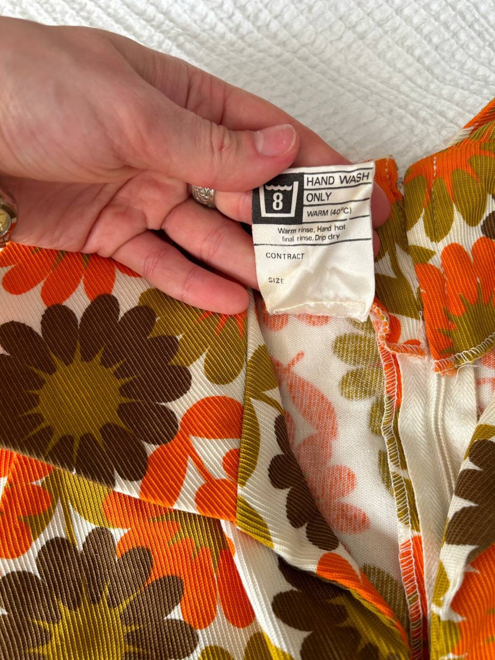 Vintage Girls Cocktail 60s Boho Retro Dress, Orange Handmade Flower ...