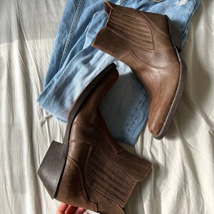 Vintage Vero Cuoio Bata UK 7.5 US 8.5 EU 42 Nubuk Combat Cowboy Biker ...