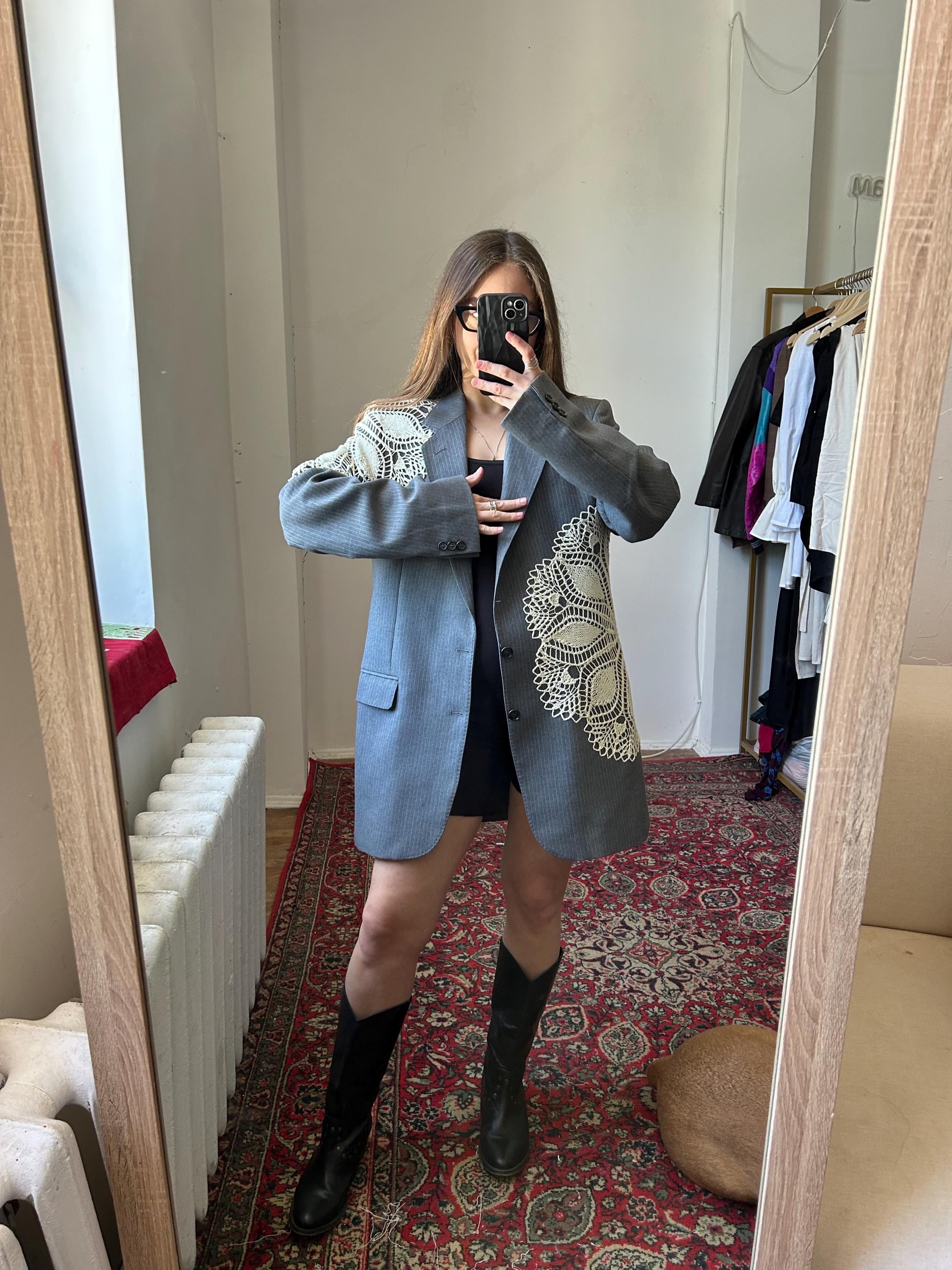 Upcycled Woman Jacket Handmade, Oversized Designer Blazer, Vintage ...