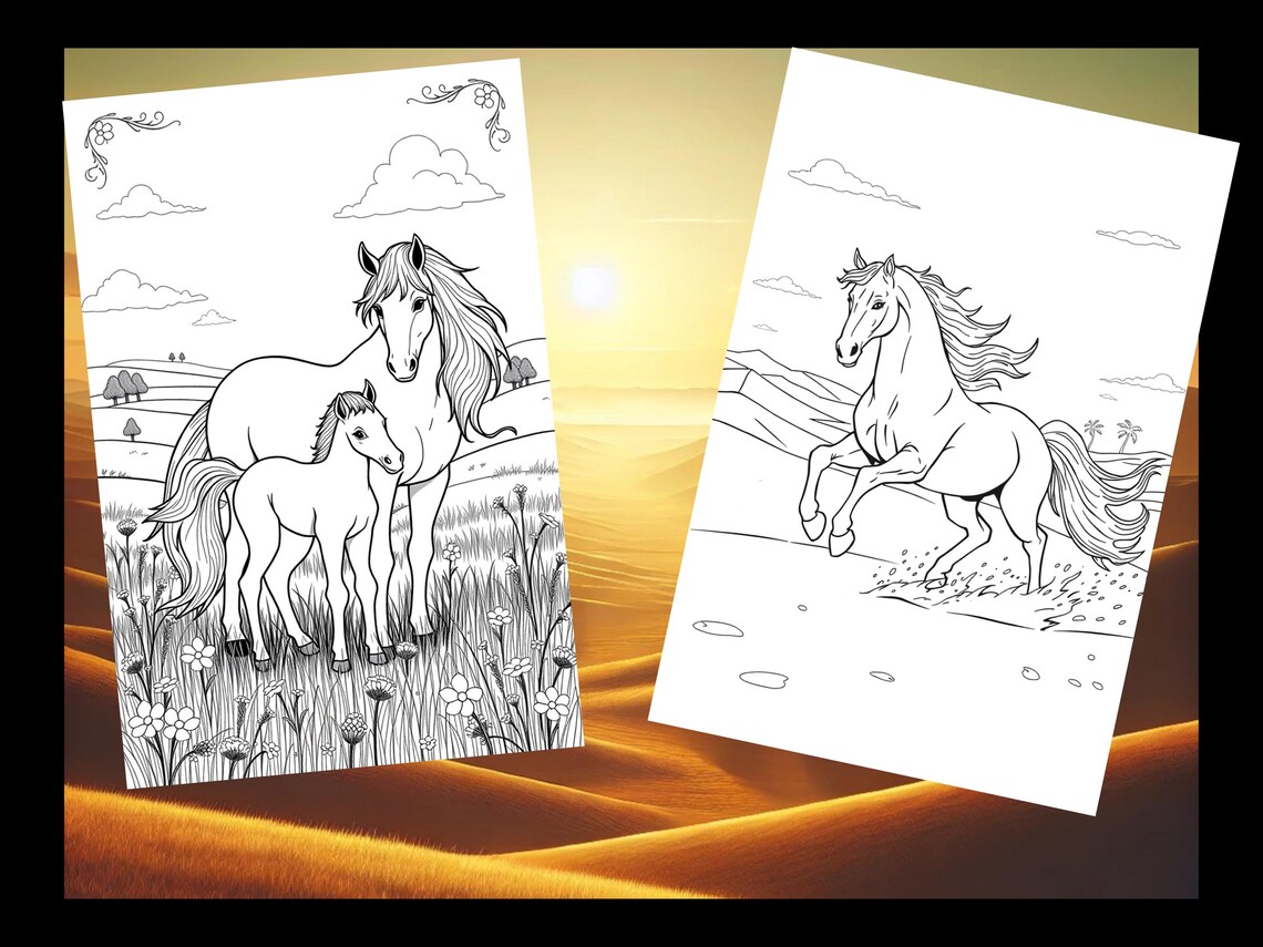 50 Wild Mustangs Coloring Book Wild Horses Coloring Pages Wild Mustang ...
