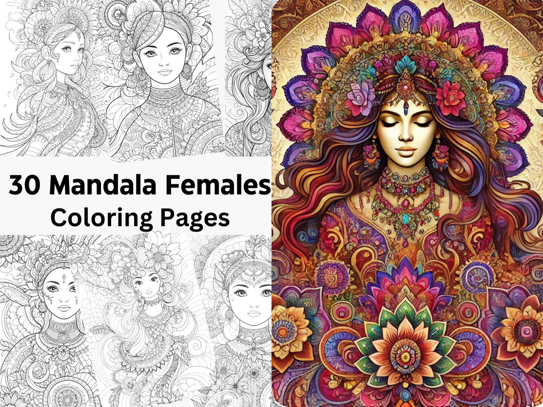 30 Beautiful Female Mandala Designs for Relaxation Mindfulness ...