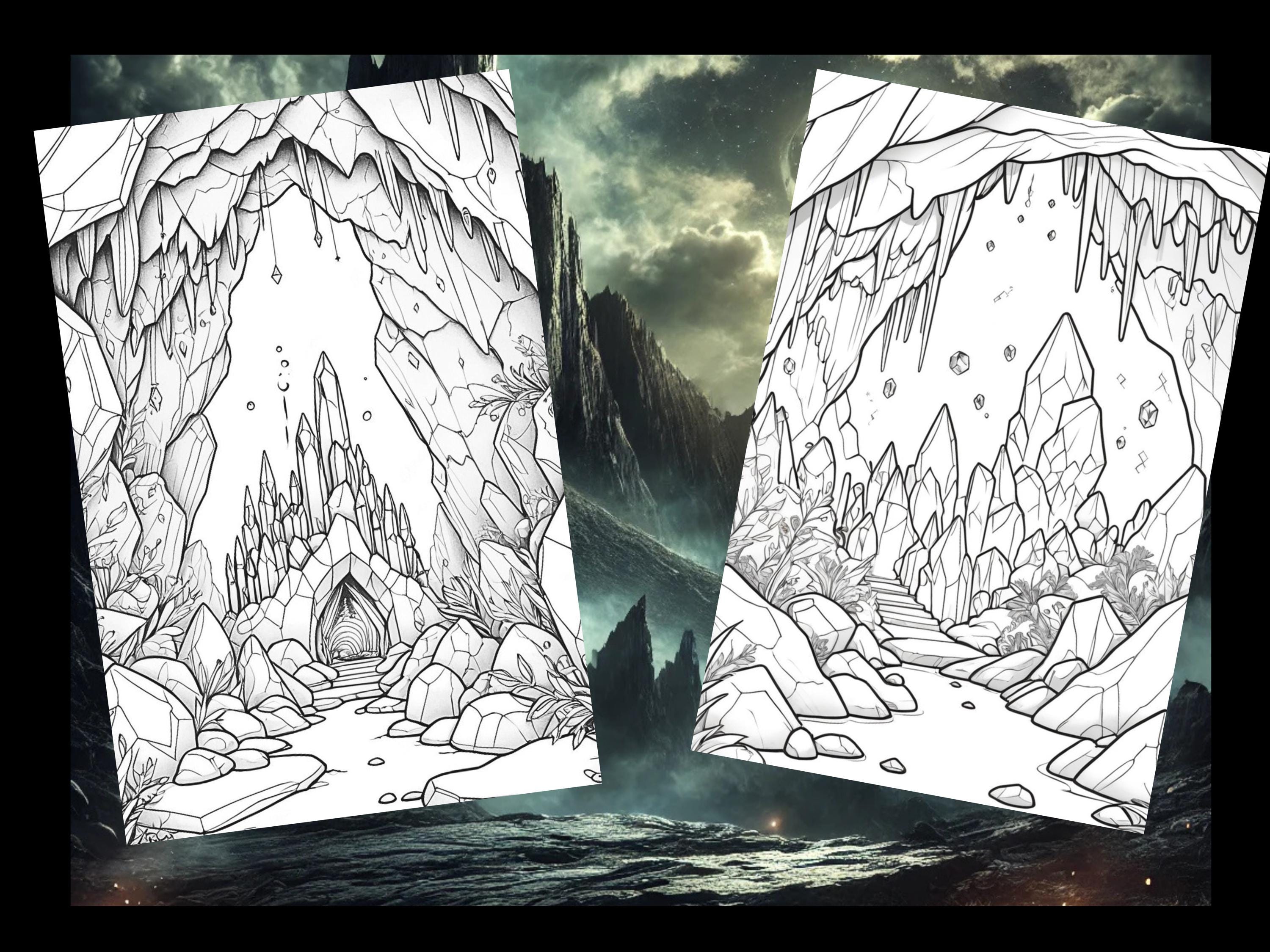 30 Crystal Caves Coloring Pages Fantasy Coloring Fantasy Amethyst Geode ...