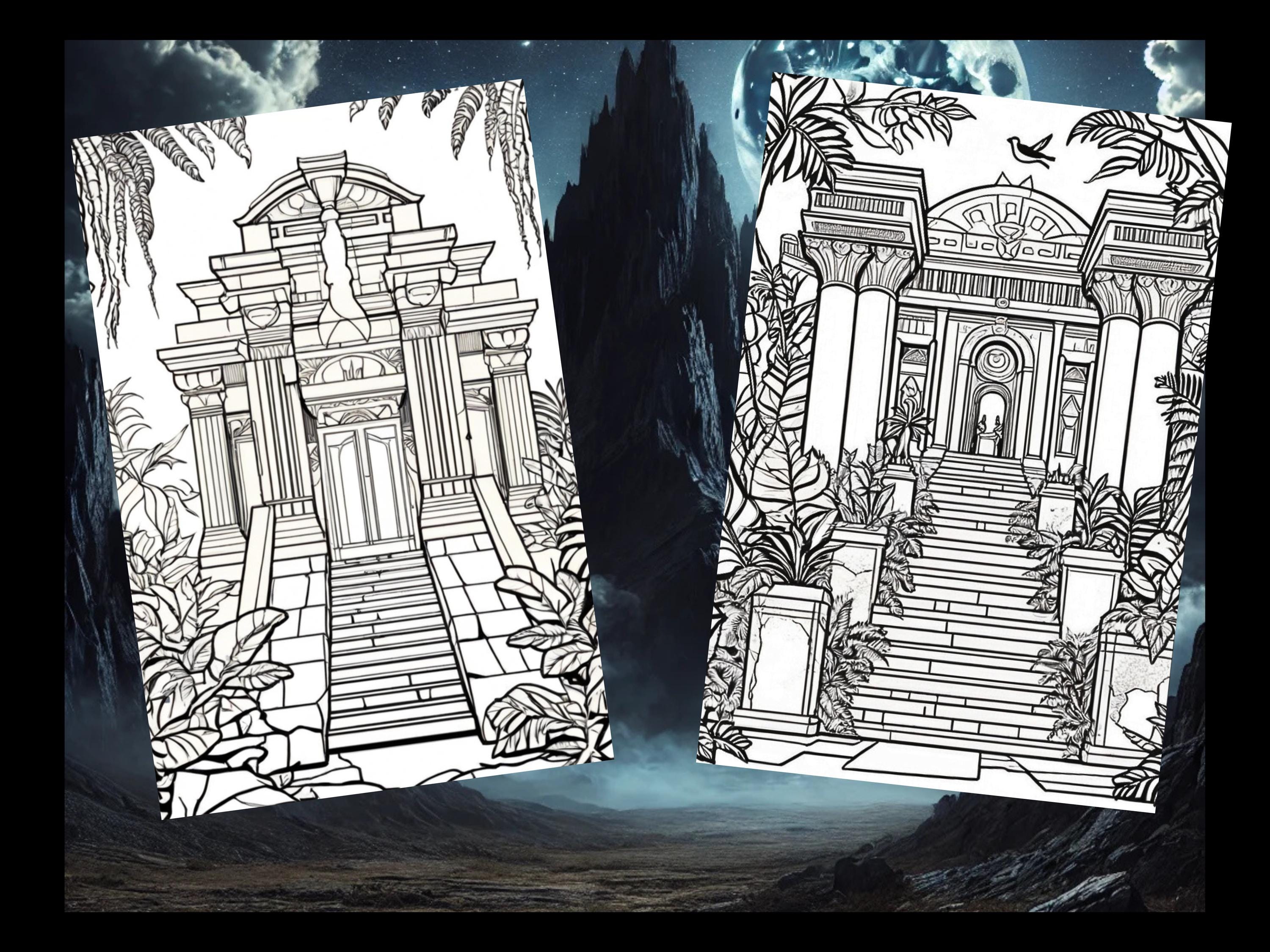 Lost Temple Jungle Coloring Pages Printable Jungle Art Sheets Jungle ...