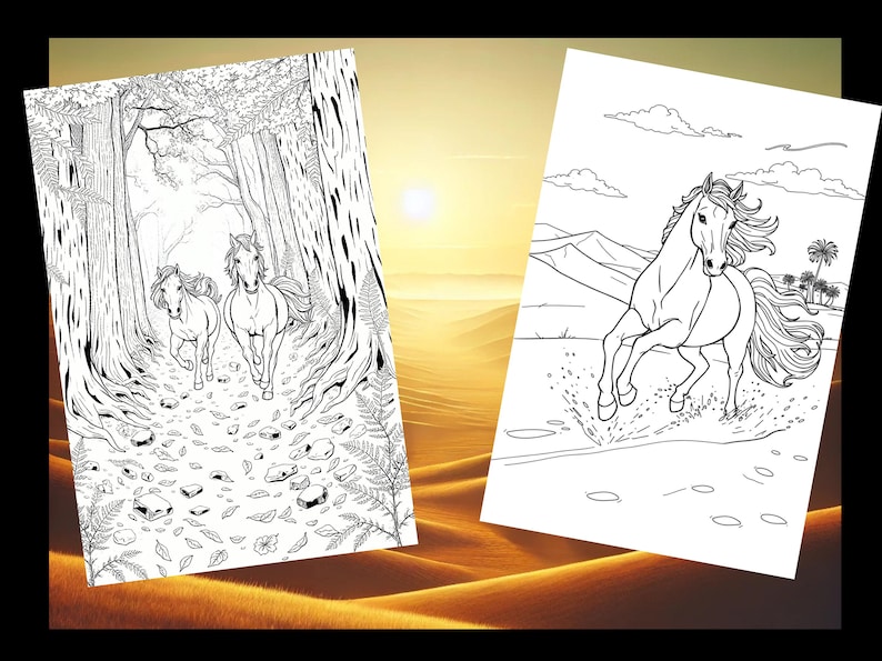 50 Wild Mustangs Coloring Book Wild Horses Coloring Pages Wild Mustang ...