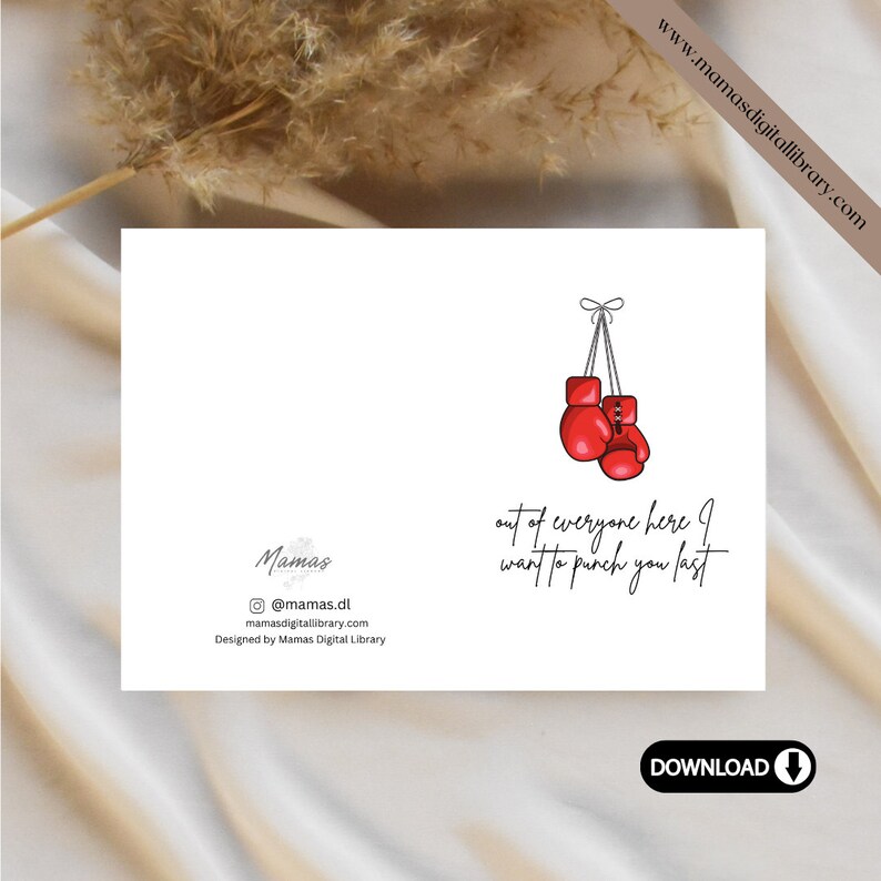 Goodbye Card, Funny Card, Boxing Gloves, Punch Pun, Last Minute Card ...