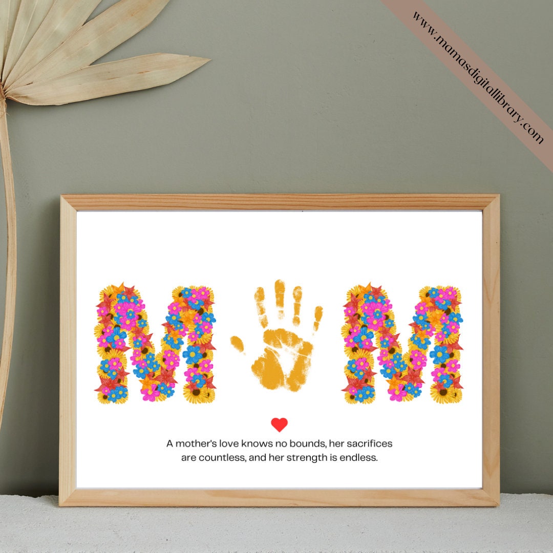 Mother's Day Mom Handprint Art, Printable, Craft for Mom From Baby ...