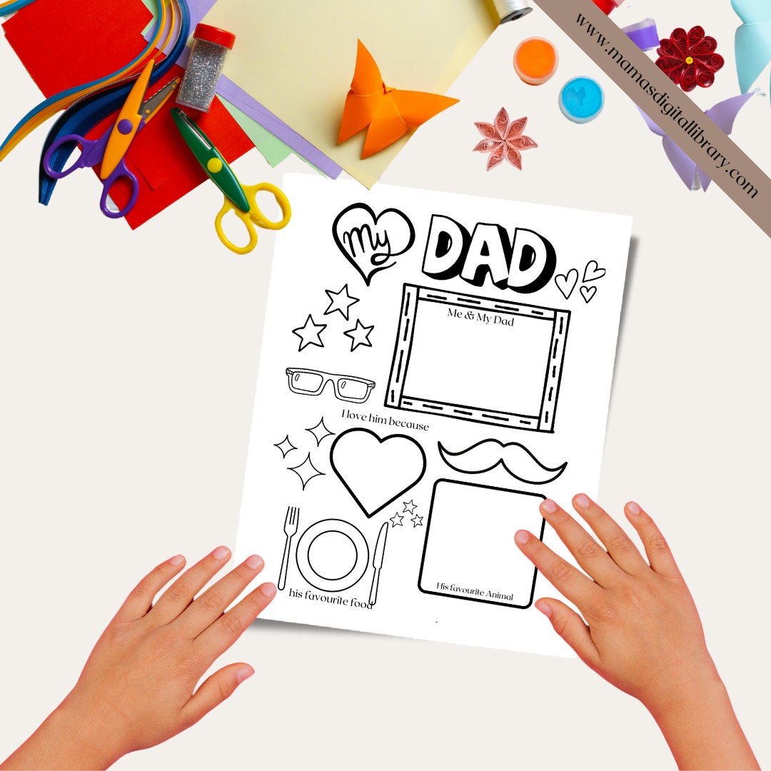 Fathers Day Worksheet, Happy Fathers Day, Colour in Sheet, About My Dad ...