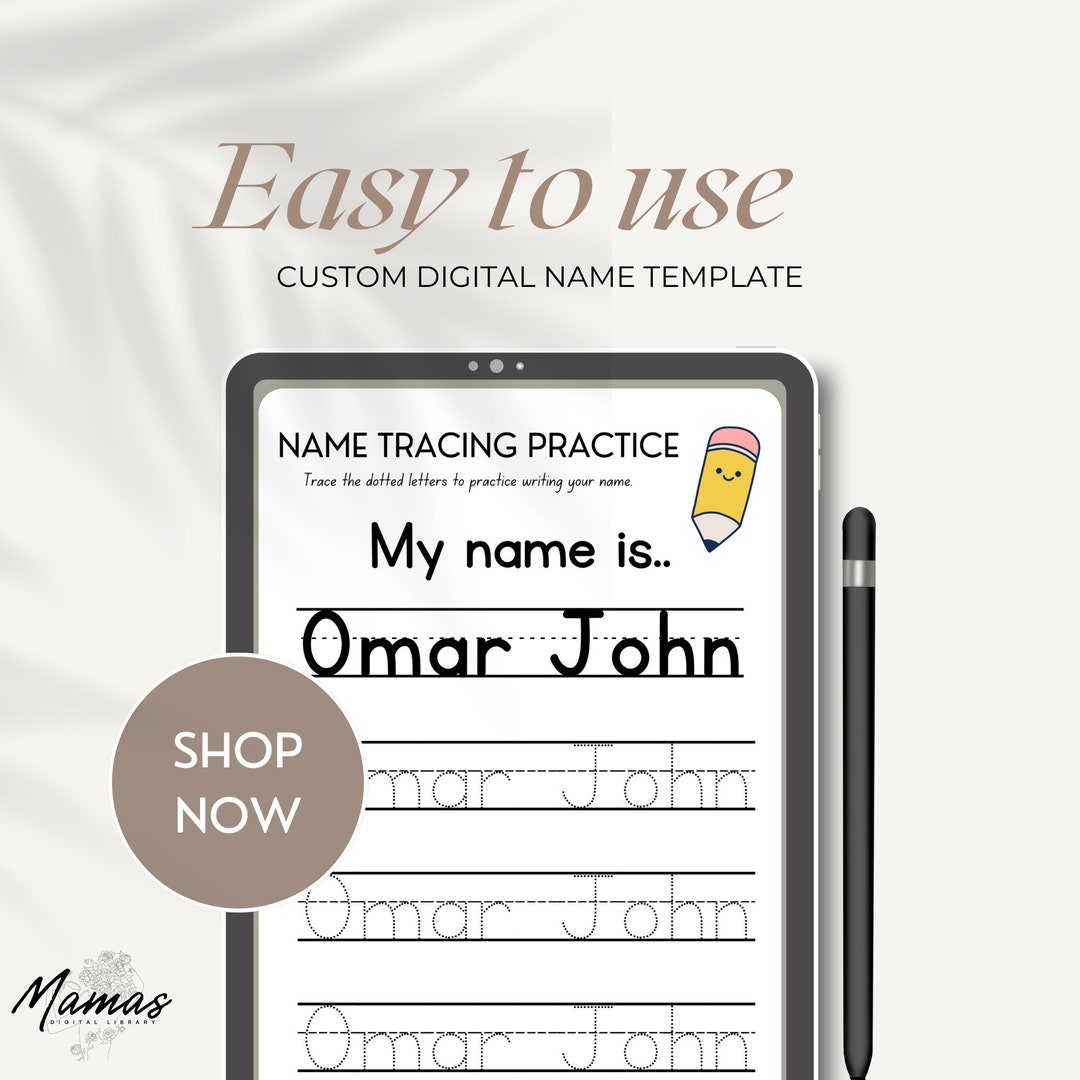 Name Tracing, Custom Name Template, Practice Letter Tracing Sheet ...