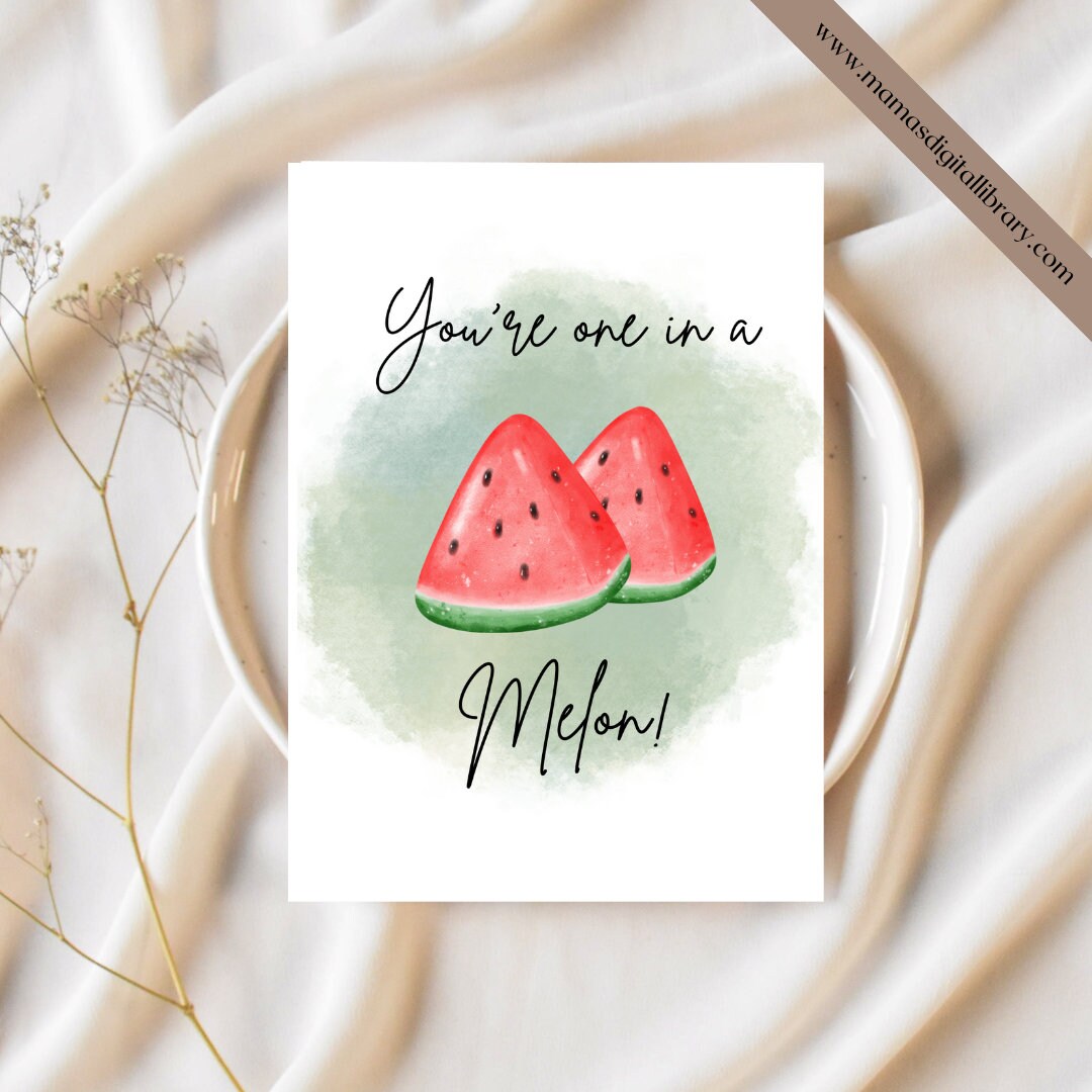 Watermelon Card, Congratulations Blank Card, Print at Home, Printable ...