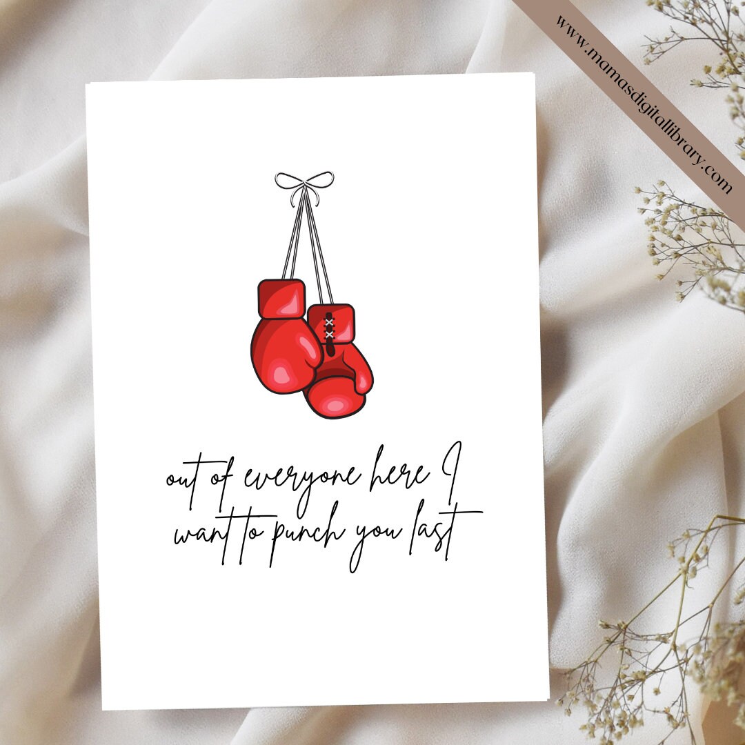Goodbye Card, Funny Card, Boxing Gloves, Punch Pun, Last Minute Card ...