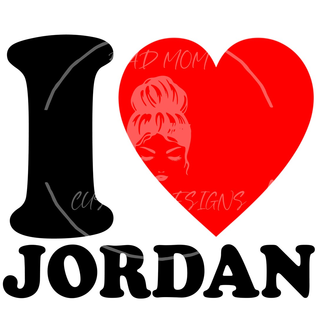 I Heart Jordan Digital Design - Etsy