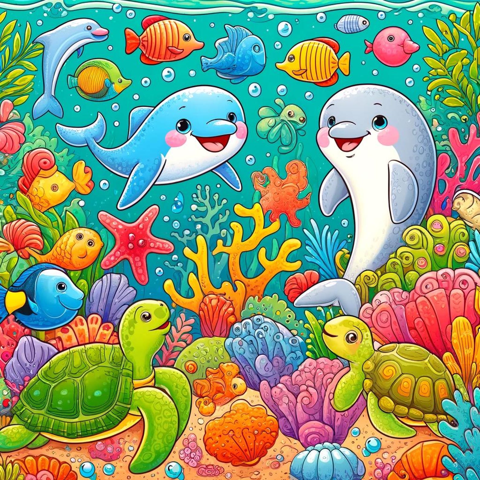 Seaworld Digital Coloring Book | Printable Ocean Animal Coloring Pages ...