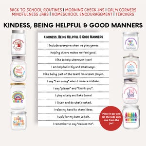 Kids Back to School Affirmations Jar Kit Positive Notes Confidence ...