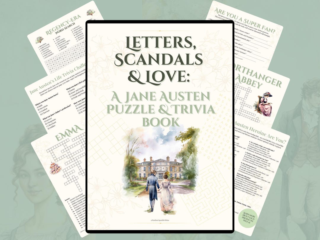 Jane Austen Puzzle Trivia Book Word Games Crossword Puzzles Quizzes ...