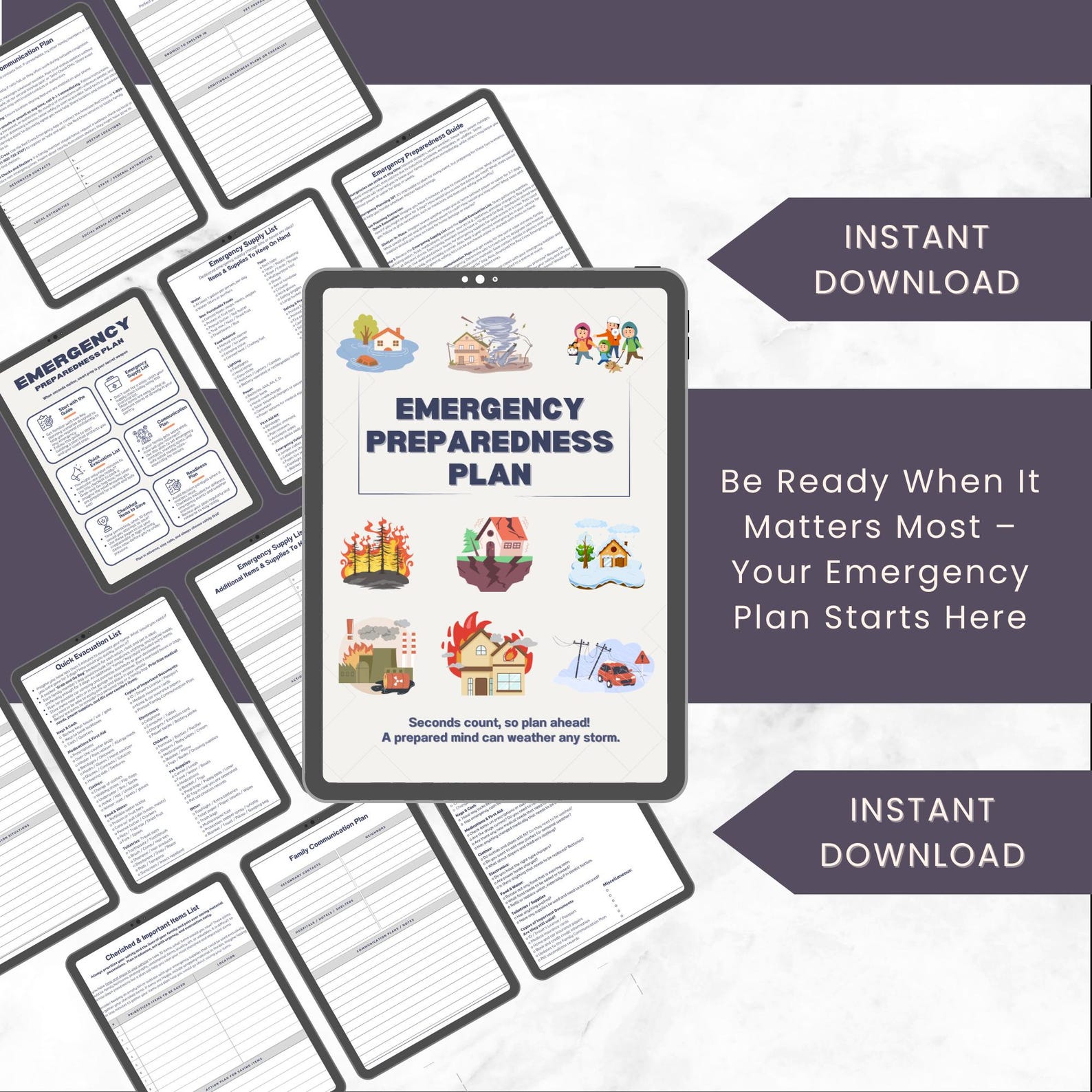 Emergency Preparedness Plan Printable Emergency Binder Kit Grab-and-go ...