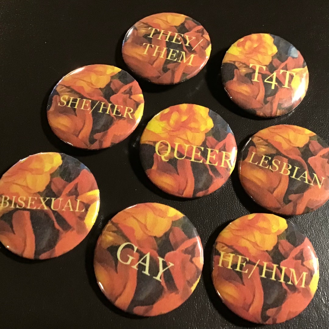 Pronoun Pins Buttons T4t Queer Lesbian Gay Bisexual She/her They/them ...